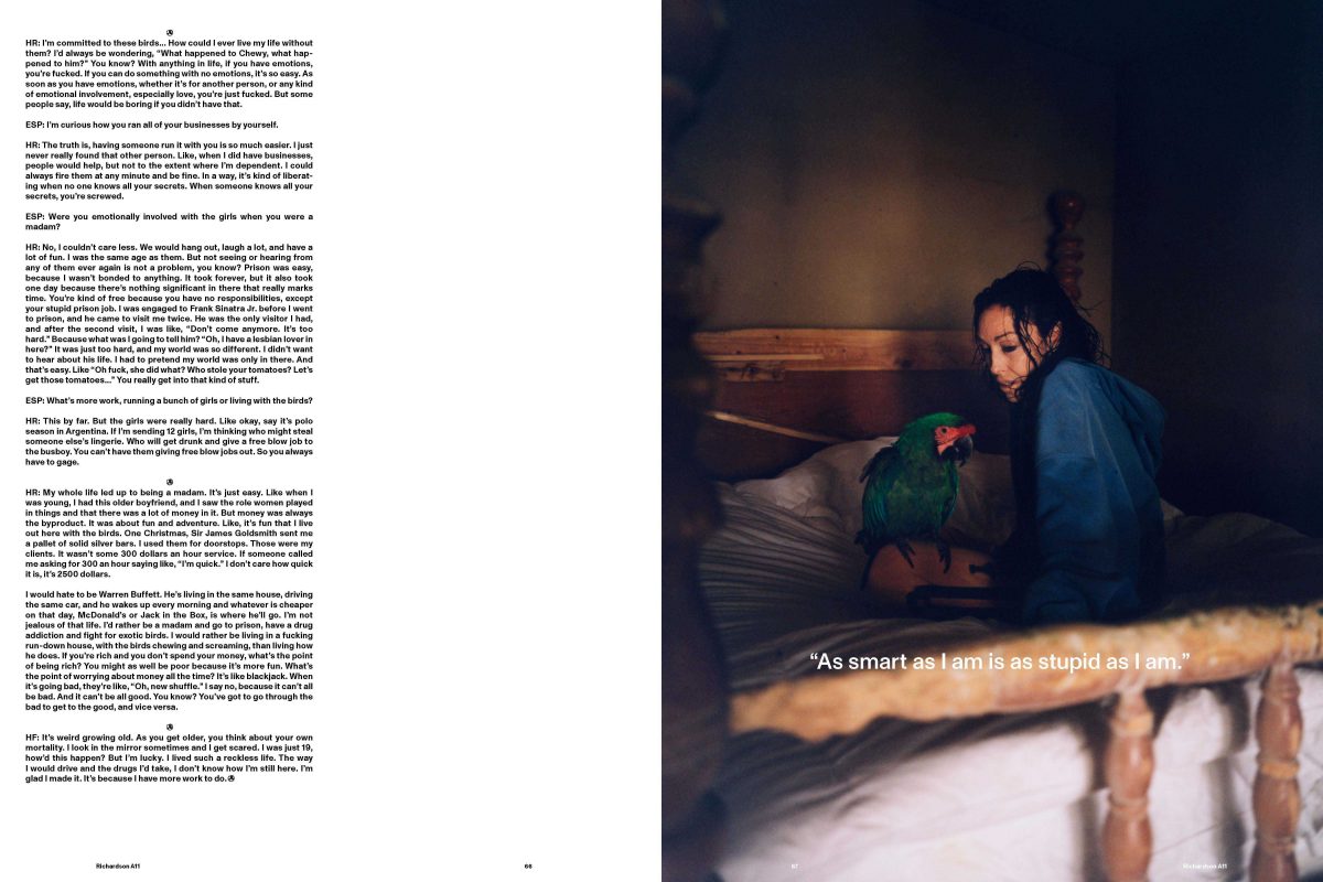 Rosie Marks photographs Heidi Fleiss for Richardson A11 – News – DoBeDo Represents